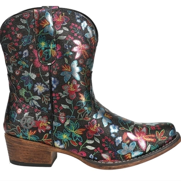 Roper | Shoes | Roper Womens Ingrid Floral Metallic Snip Toe Casual ...